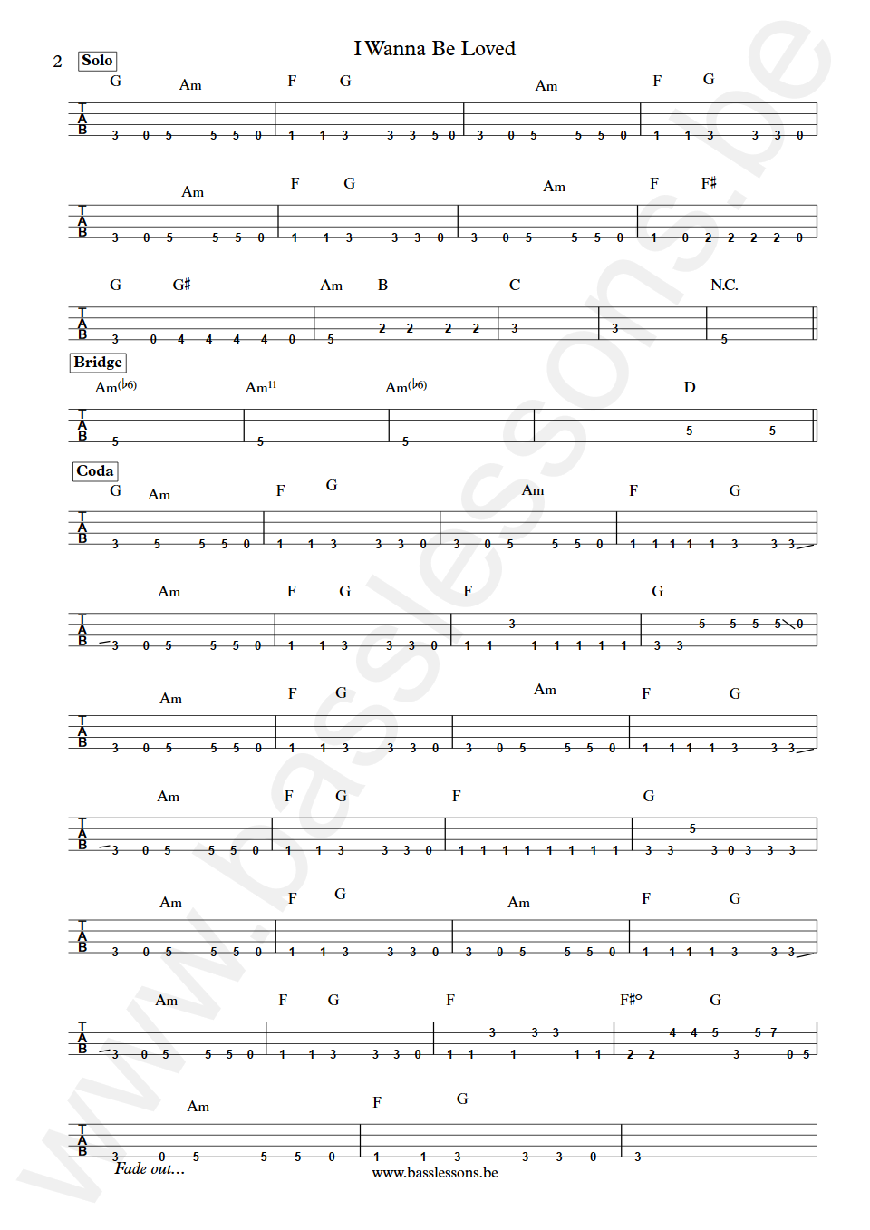 House Of Lords - I Wanna Be Loved | Bass Transcription | Chuck Wright